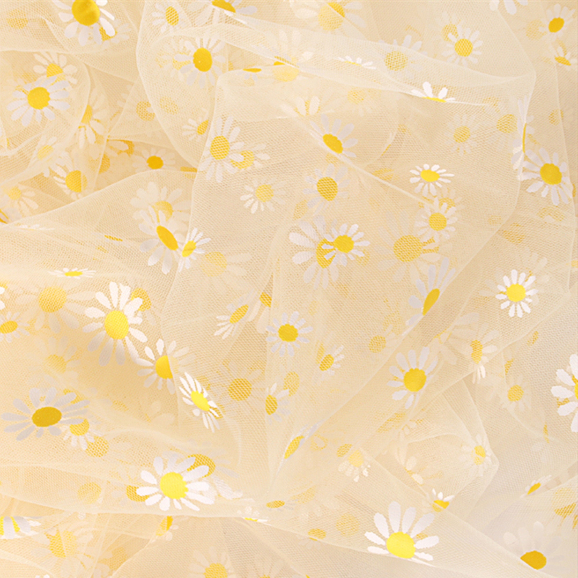 Daisy Lace Fabric Daisy Print Tulle Mesh Lace Fabric Daisy | Etsy