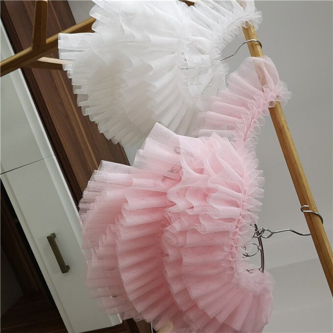 Pink/White Ruffle Lace Trim Ruffled Mesh Lace Trim Pleated | Etsy