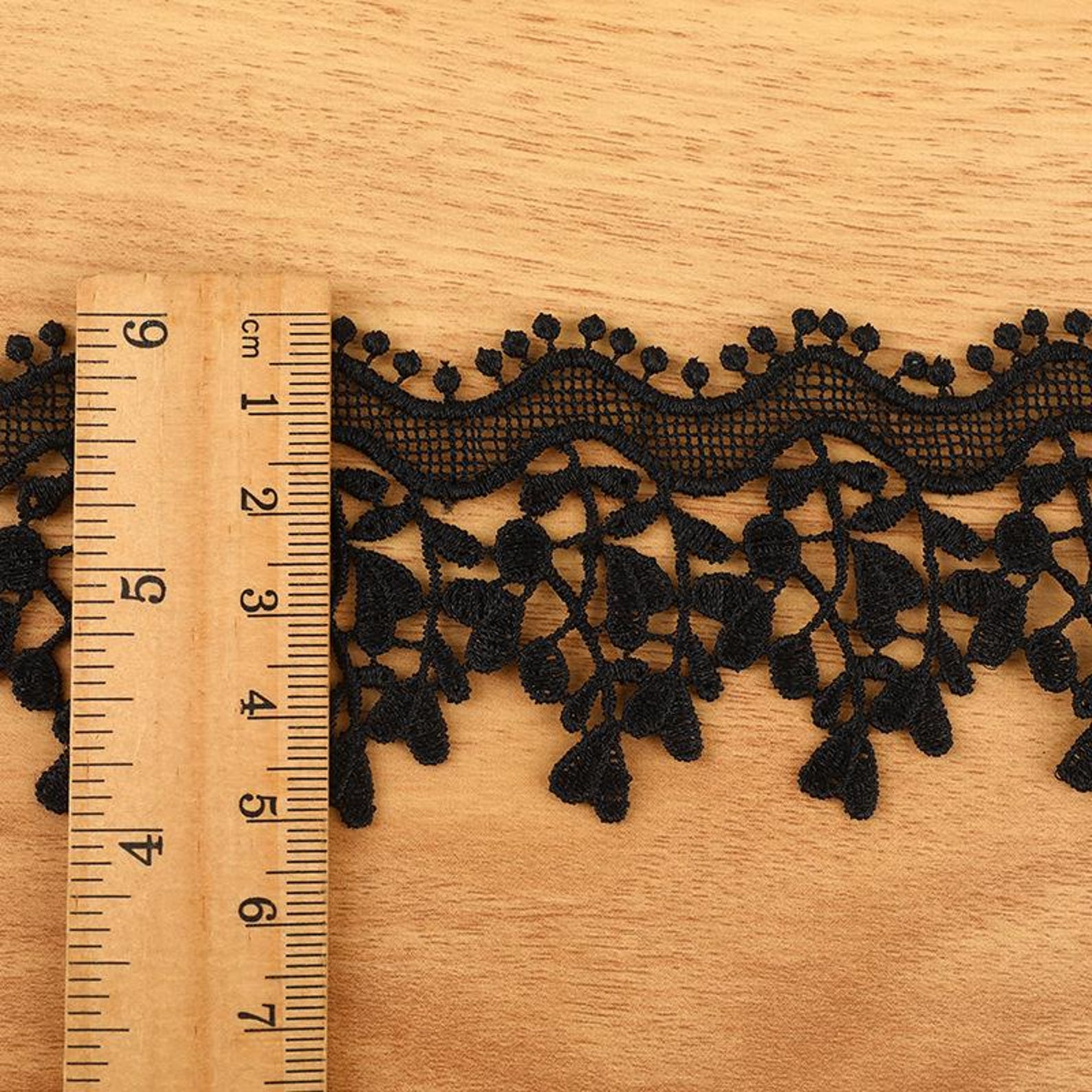 14 Yards Embroidered Venice Lace Trim, Cute Dots Heart Shape Lace Trim ...