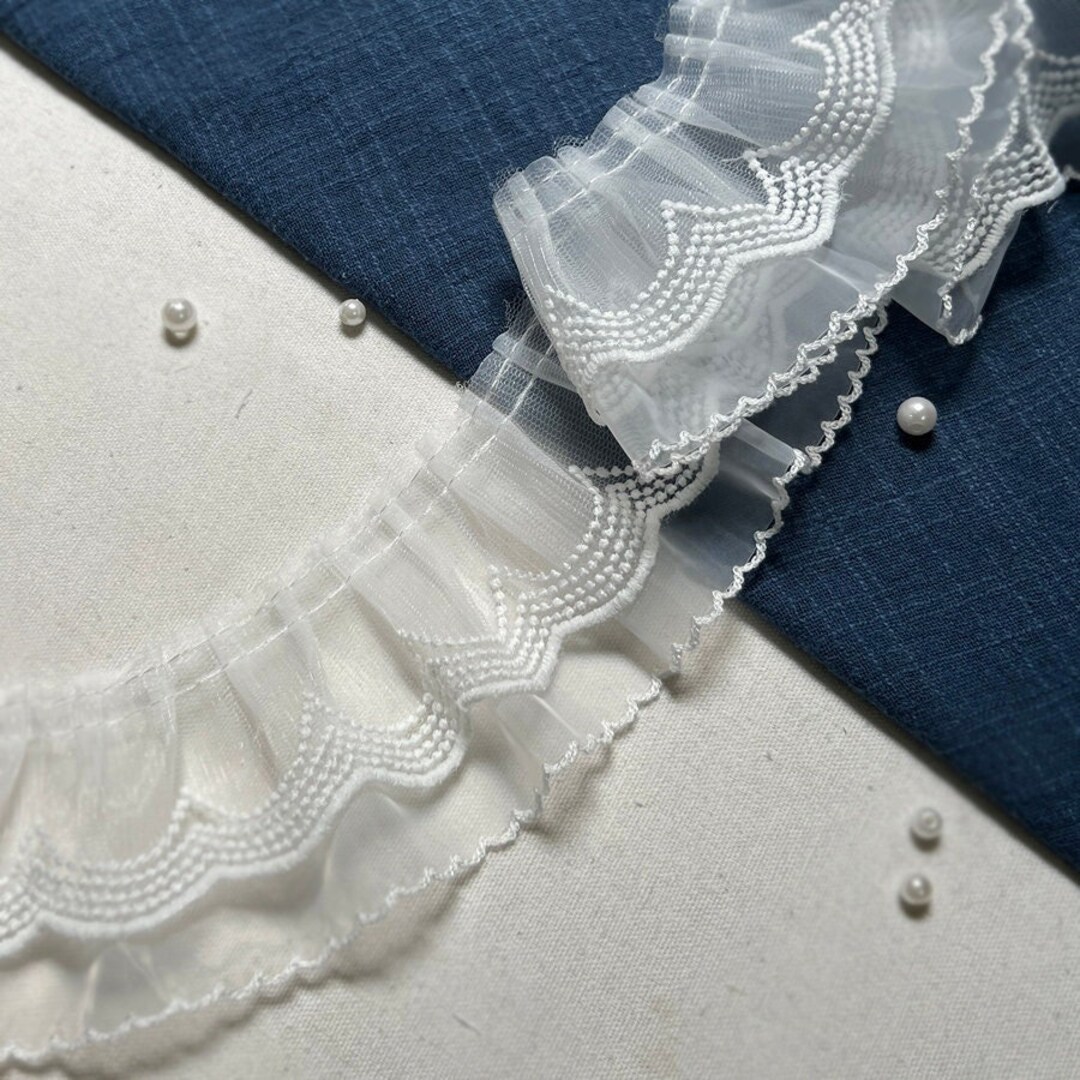Cute Ruffle Lace Trim, Embroidered Scalloped Trim, Doll Dress Decor ...