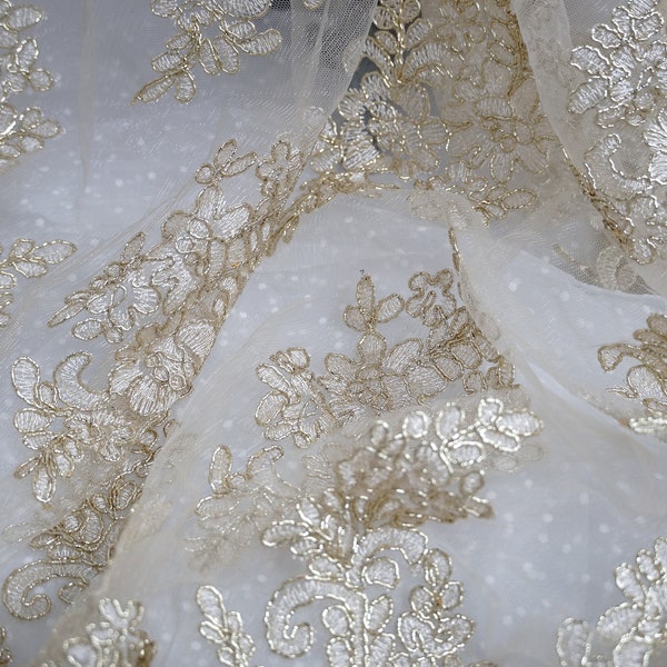 Gold Lace Fabric - Etsy