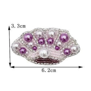 Colorful 3d Applique, Cute Sew-on Shell Pearl Beaded Patch for Party ...