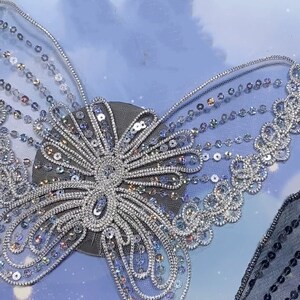 Large Butterfly Applique, Butterfly Motif Corded Embroidery Lace ...