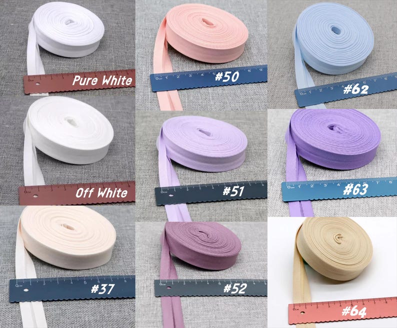 0.59"/1.5 Cm Wide Folded Bias Binding, Cotton Bias Tape Overlock Strip ...