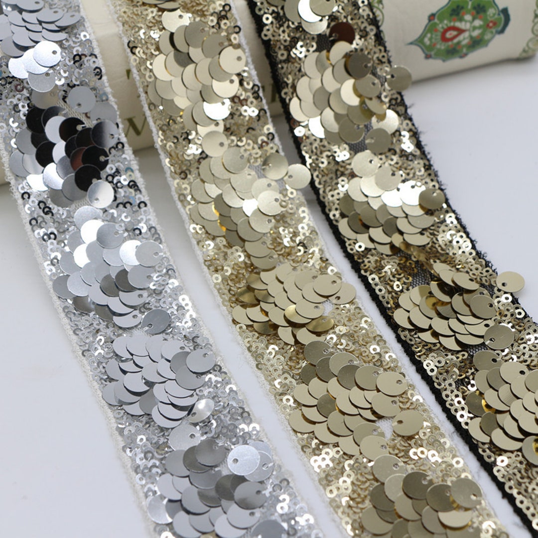 Shining Sequins Beaded Trim, Sequins Lace Tulle Trim, Sequins Lace Trim ...