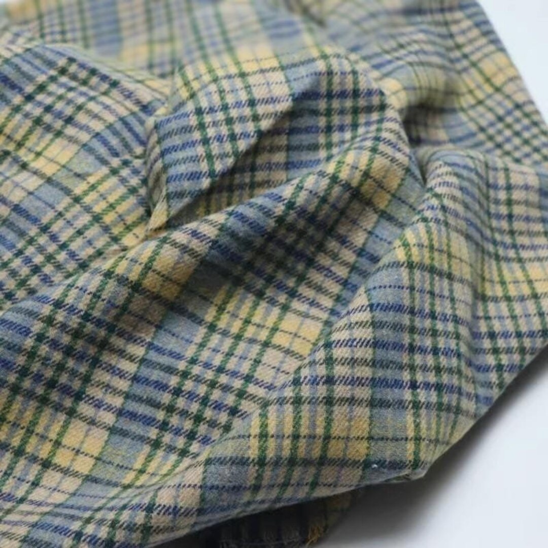 Blue Yellow Plaid Fabric, Soft Fabric for Scarf, Coats, Jacket, Skirts ...