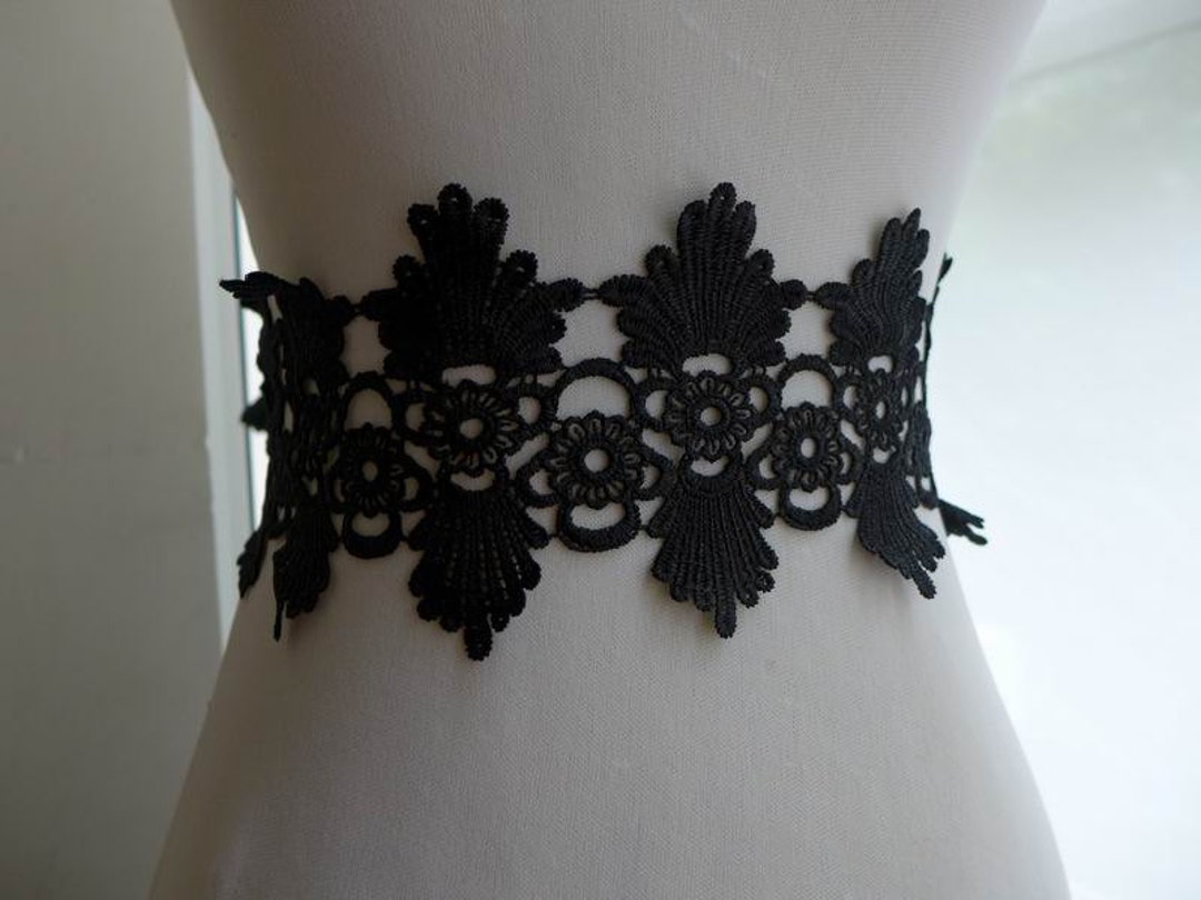 Black Lace Trim With Scalloped Design for Sashes Bridal - Etsy