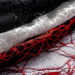 Black Spiderweb Embroidery Fabric, Halloween Spiderweb Fabric ...