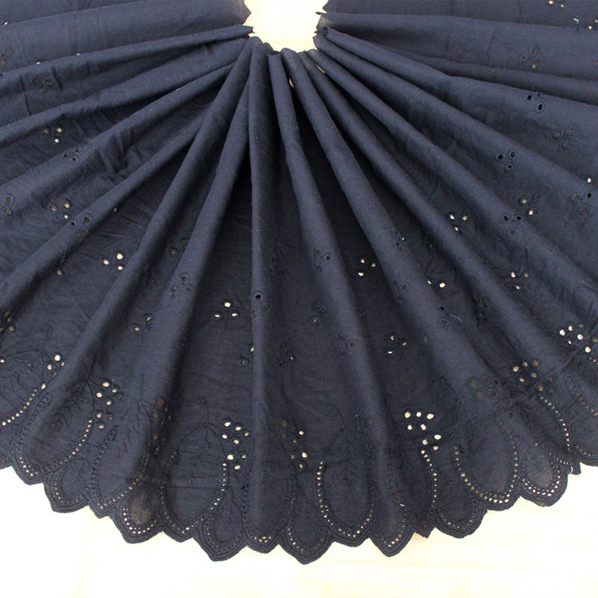 Black Cotton Lace Trim 13 Wide Cotton Lace Trimming | Etsy