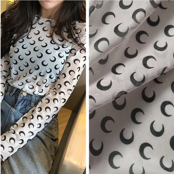 Print Moon Lace Fabric Stretch Lace Fabric 4 Way Stretch | Etsy