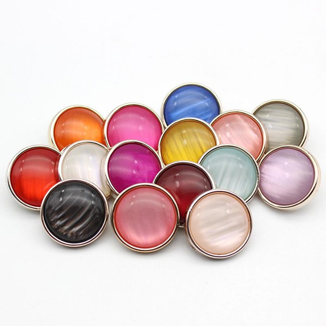 10 Pieces Colorful Simple Round Buttons, Alloy Buttons for Sweater ...