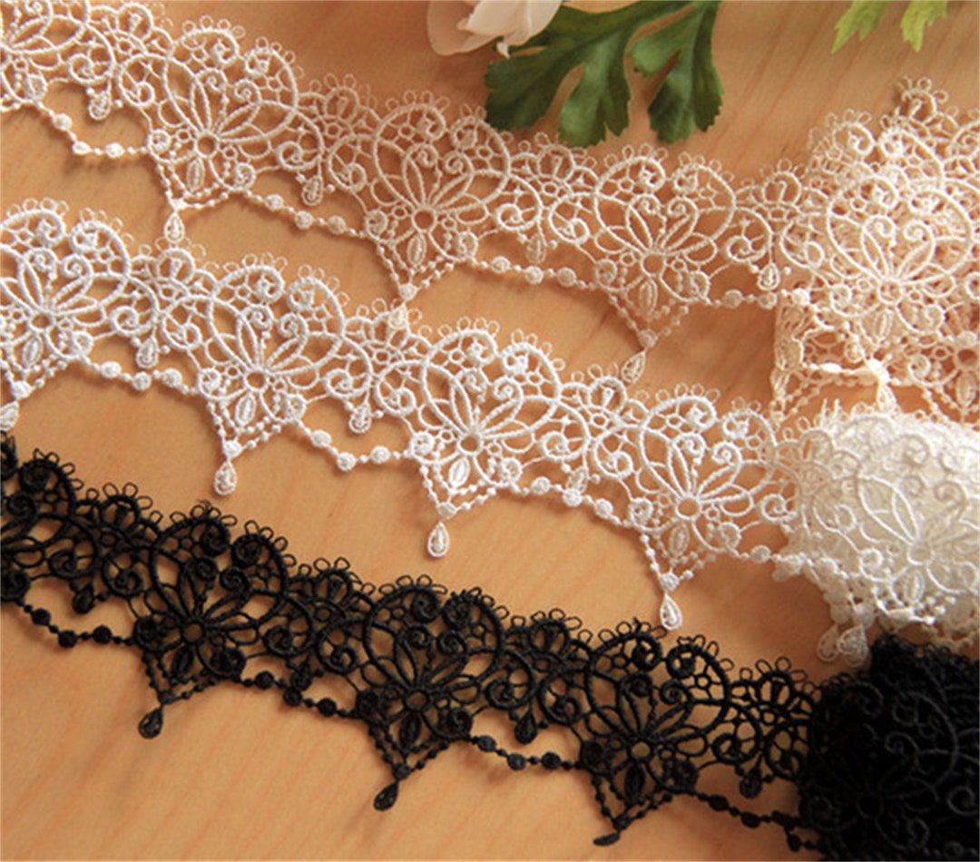 Hollowed Lace Court Style Embroidery Venice Lace Trim for Dress Decor ...