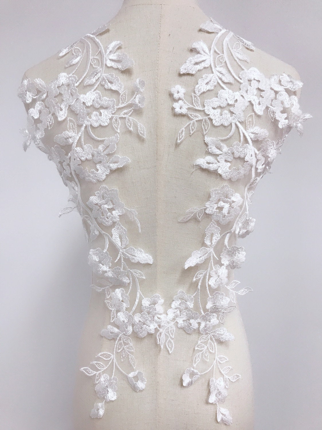 Beautiful Floral Lace Applique Back Lace Applique With | Etsy