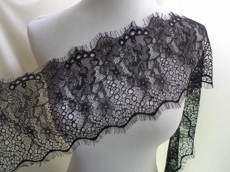 6.7 Wide of 3 Yards Black French Lace Chantilly Lace - Etsy