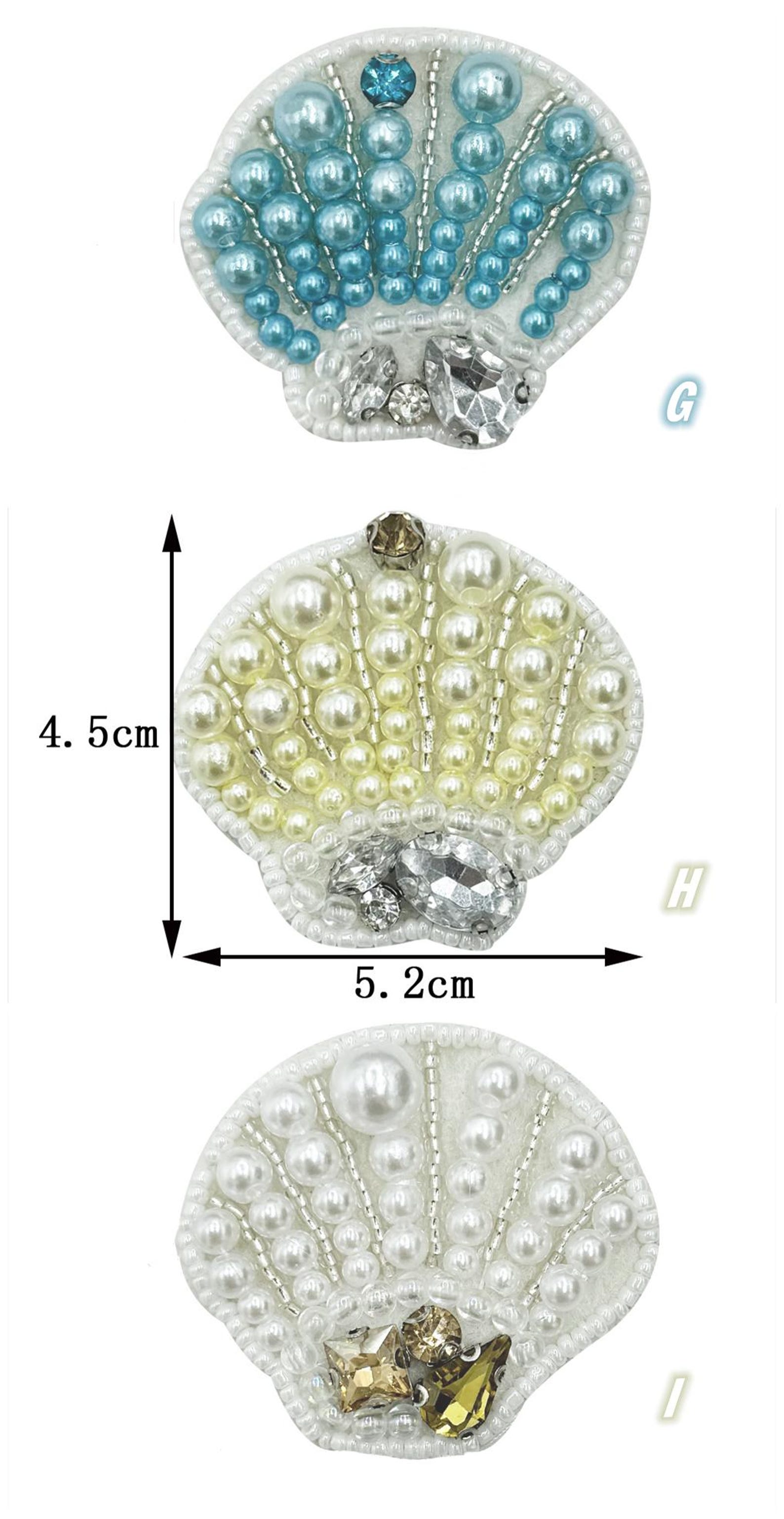 Colorful 3d Applique, Cute Sew-on Shell Pearl Beaded Patch for Party ...