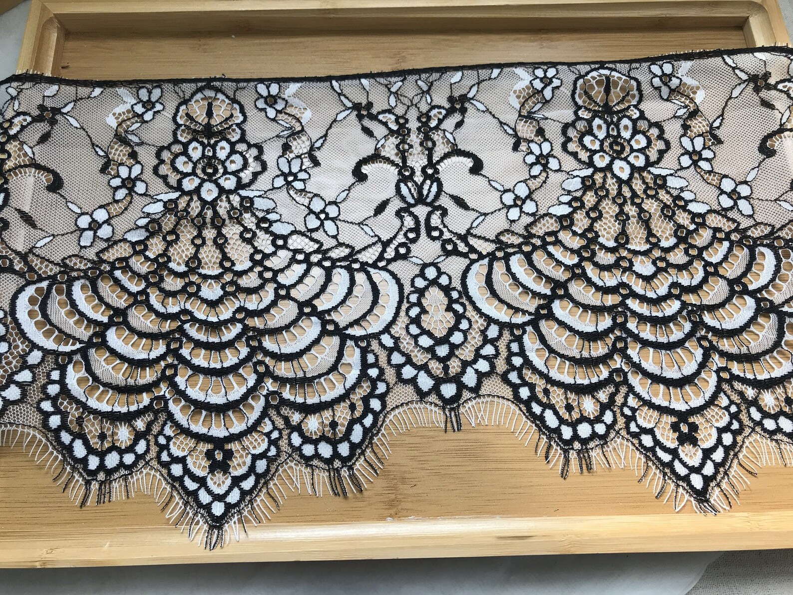 Two-tone Lace Trim, Chantilly Lace Trim, French Lace, Wedding Lace ...