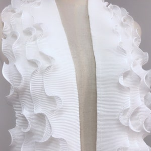 Off White Elastic Chiffon Ruffled Lace Trim, Pleated Edging Lace ...