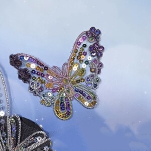 Large Butterfly Applique, Butterfly Motif Corded Embroidery Lace ...