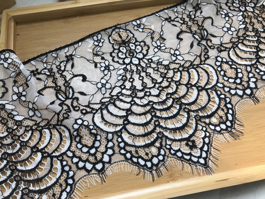 Two-tone Lace Trim, Chantilly Lace Trim, French Lace, Wedding Lace ...