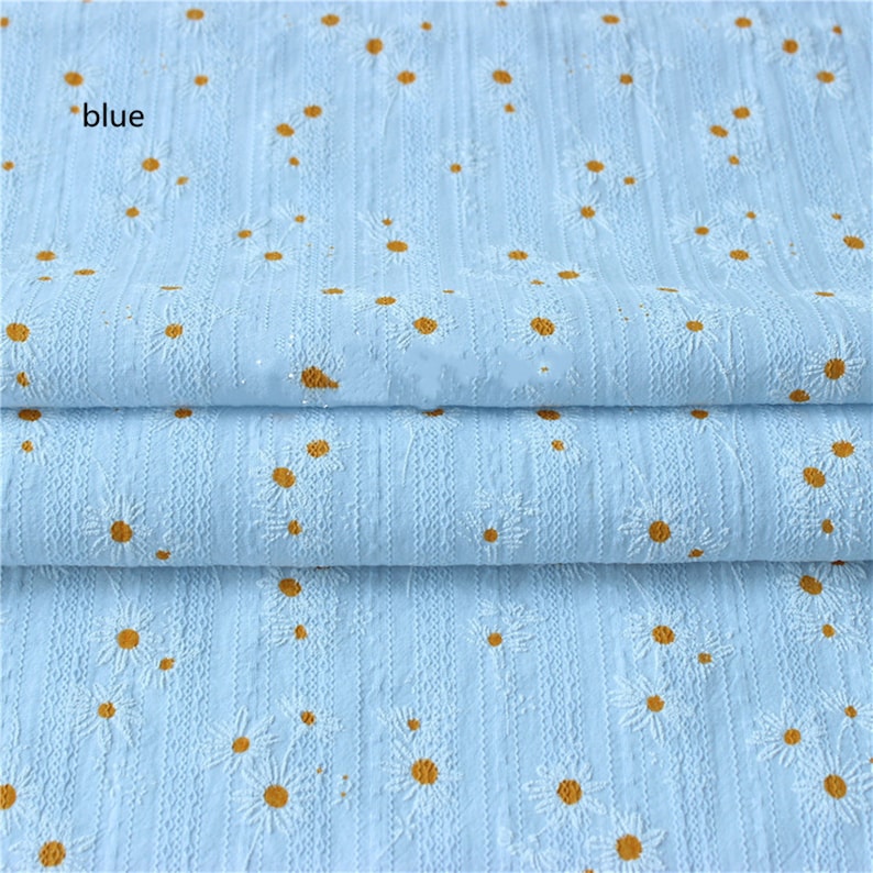Daisy Fabric, Daisy Floral Print Cotton Fabric, Printed Daisy With ...