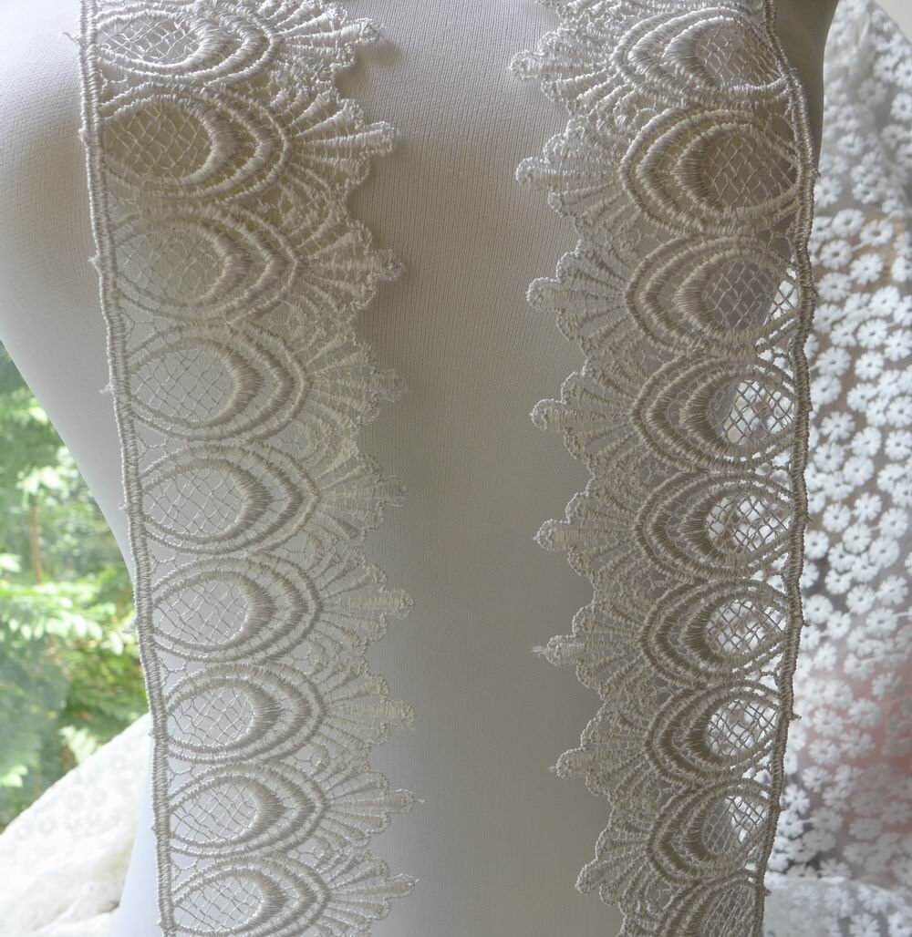 White Lace Trim Bridal Scalloped Lace Trim Venice Lace in | Etsy