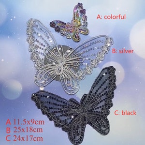 Large Butterfly Applique, Butterfly Motif Corded Embroidery Lace ...