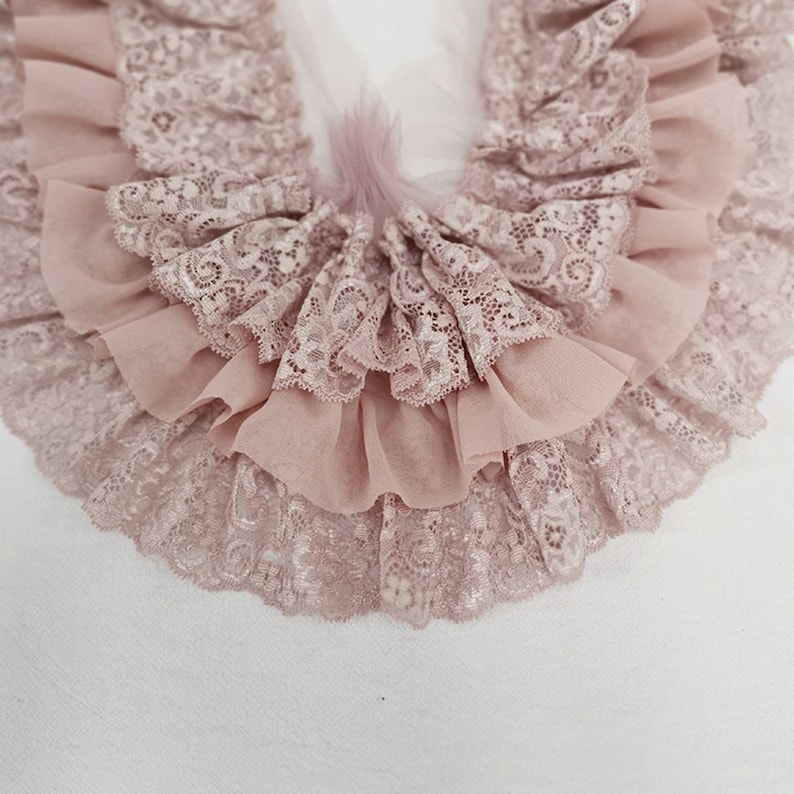 Premium Ruffle Lace Trim, 3 Layers Ruffled Lace, Ruffled Chiffon Lace ...