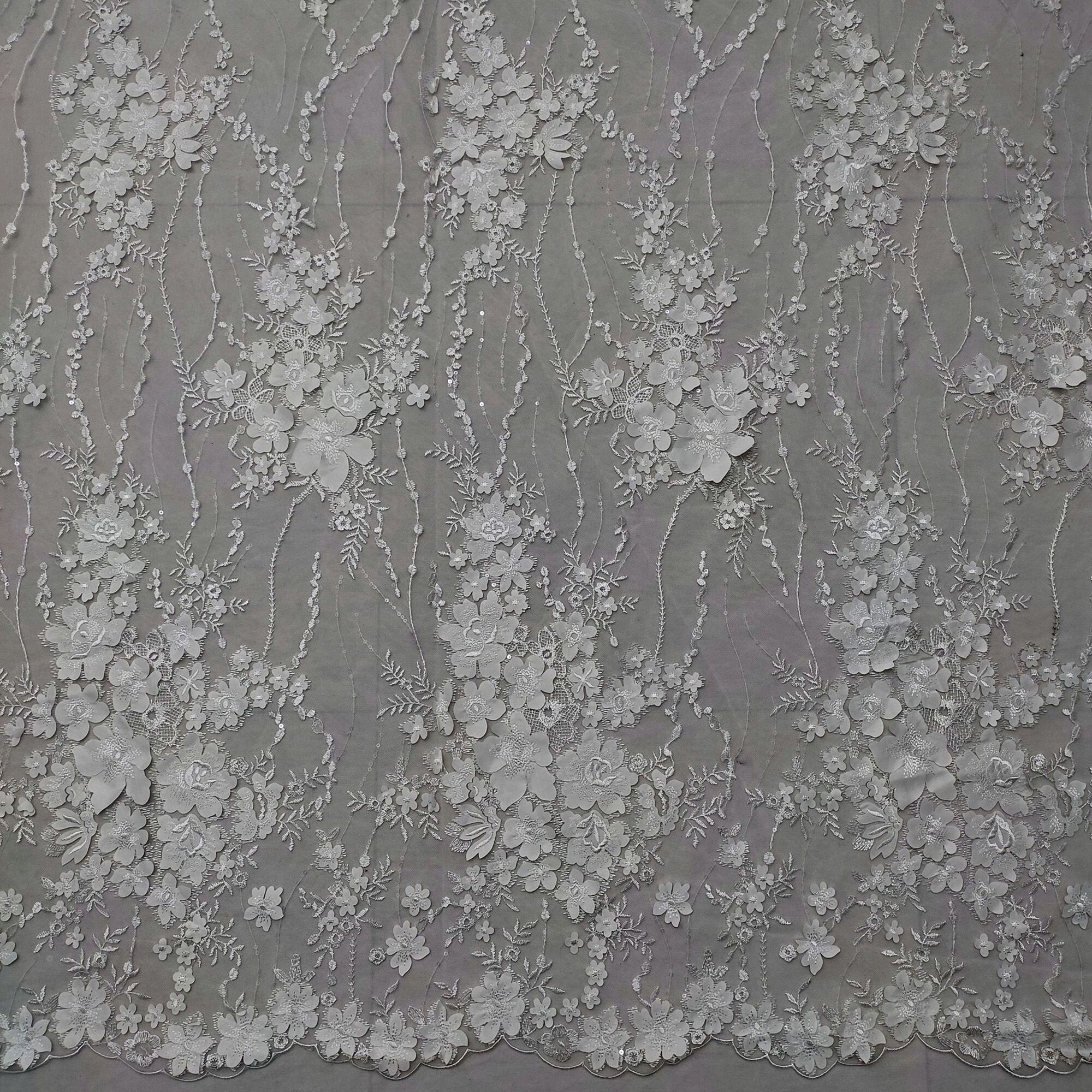Exquisite 3D Flower Bridal Lace Fabric Beautiful 3D | Etsy