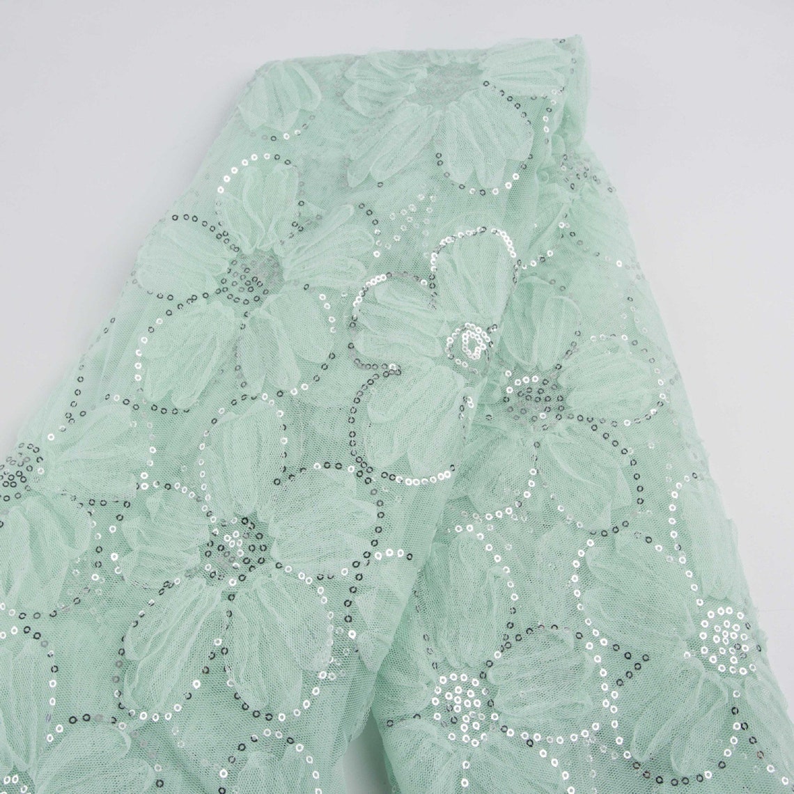 Lavender Floral Lace Fabric Chiffon Flower Lace Fabric with | Etsy