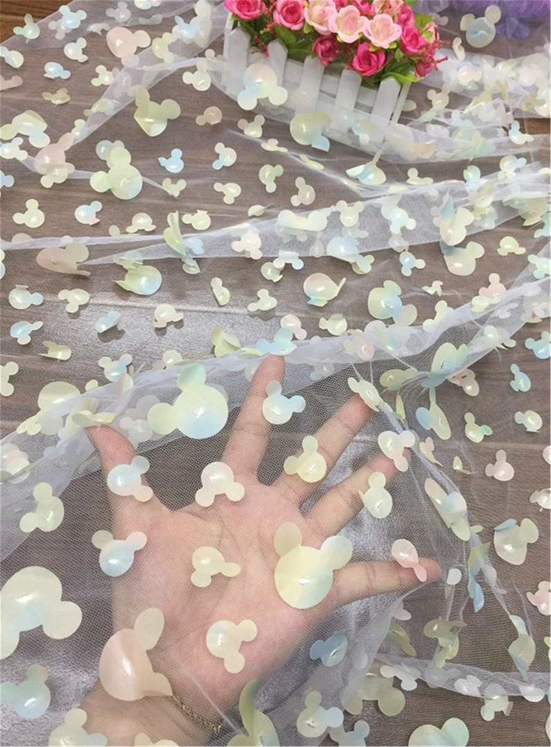 Lovely Mouse Lace Fabric 3d Mouse Embroidery Lace Fabric | Etsy