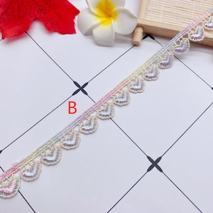 Heart Lace Trim, Colorful Lace Trim, Venice Heart Lace Trimming for ...