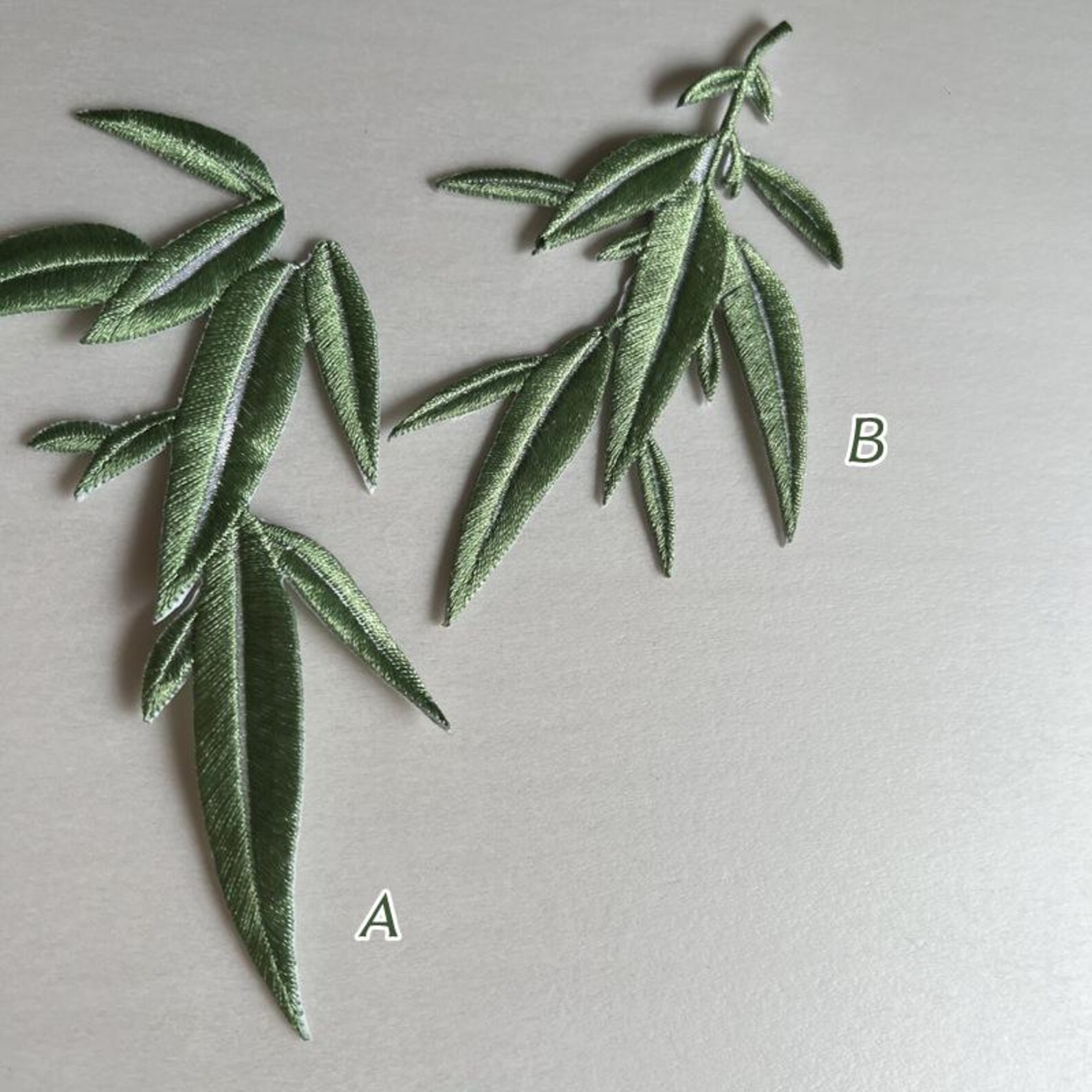 Unique Bamboo Leaves Applique, Iron-on Embroidery Leaf Patch for Prom ...