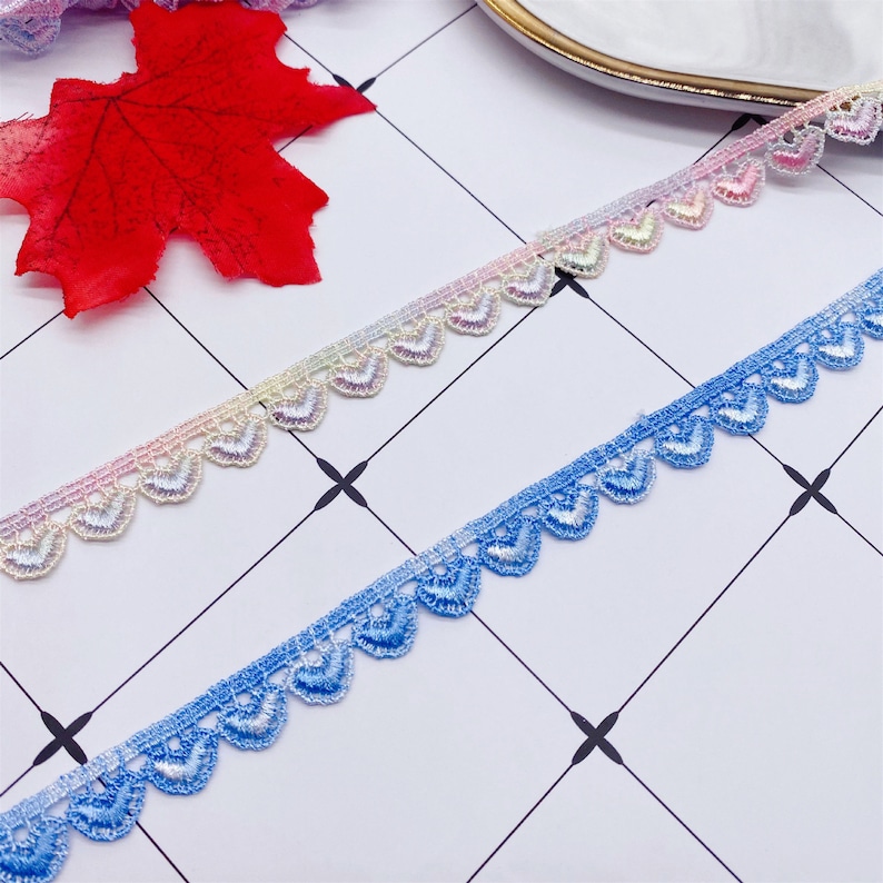 Heart Lace Trim, Colorful Lace Trim, Venice Heart Lace Trimming for ...
