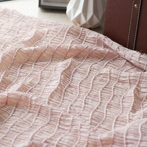 Pleated Chiffon Fabric, Wave Motif Chiffon Lace Fabric, Ruffle Elastic ...