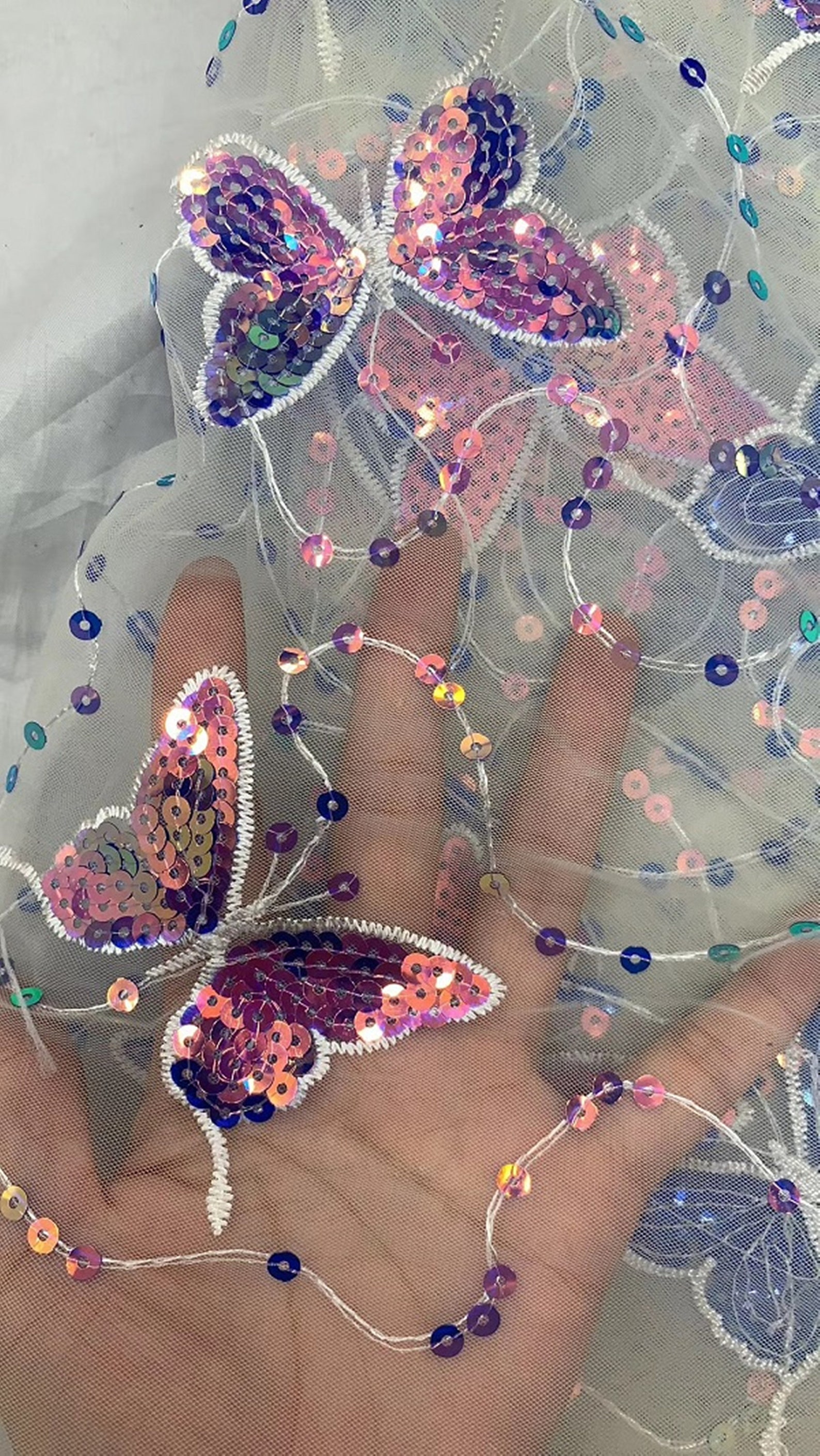 New Arrival Sequin Butterfly Embroidery Lace Fabric in Soft - Etsy