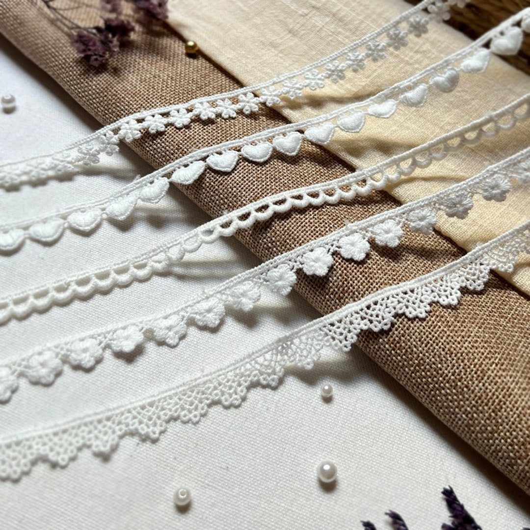 3 Yards Cotton Lace Trim, Guipure Floral Lace Trim, Narrow Lace ...