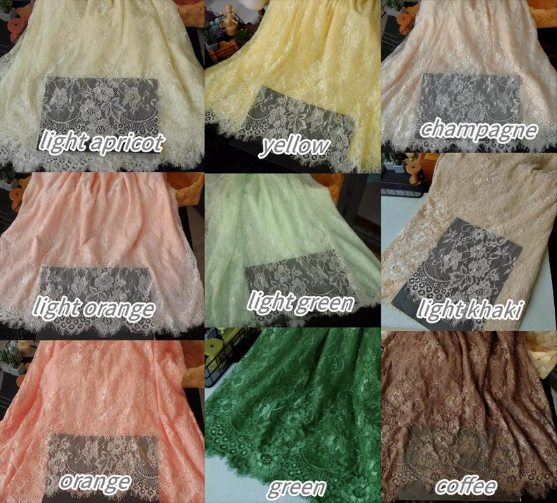 Colorful Soft Lace Fabric, Pretty Chantilly Lace Fabric, Eyelash Floral ...