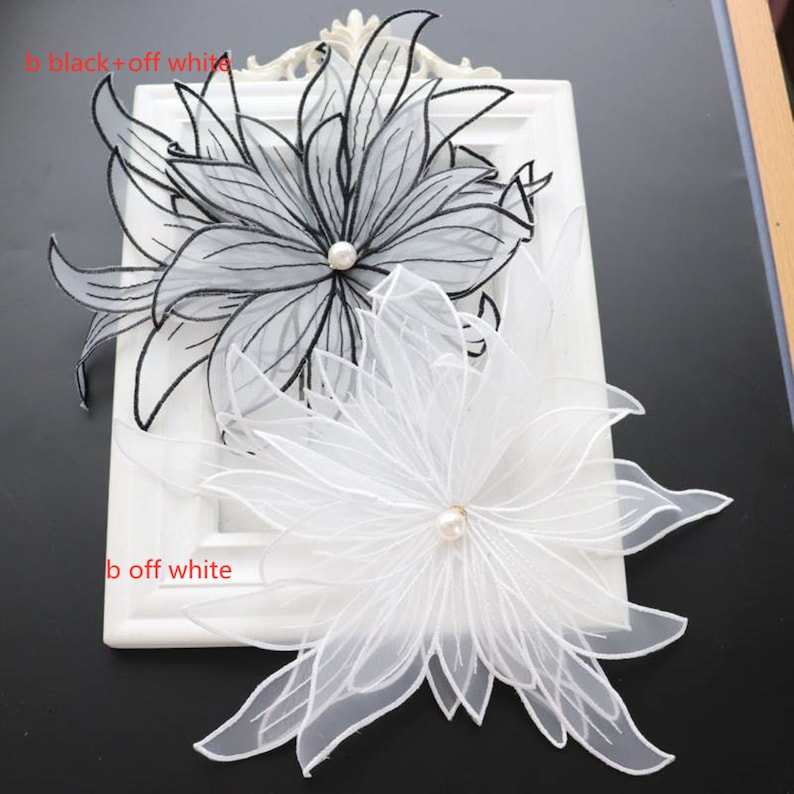 Beaded 3d Flower Applique 3d Floral Applique 3d Floral - Etsy