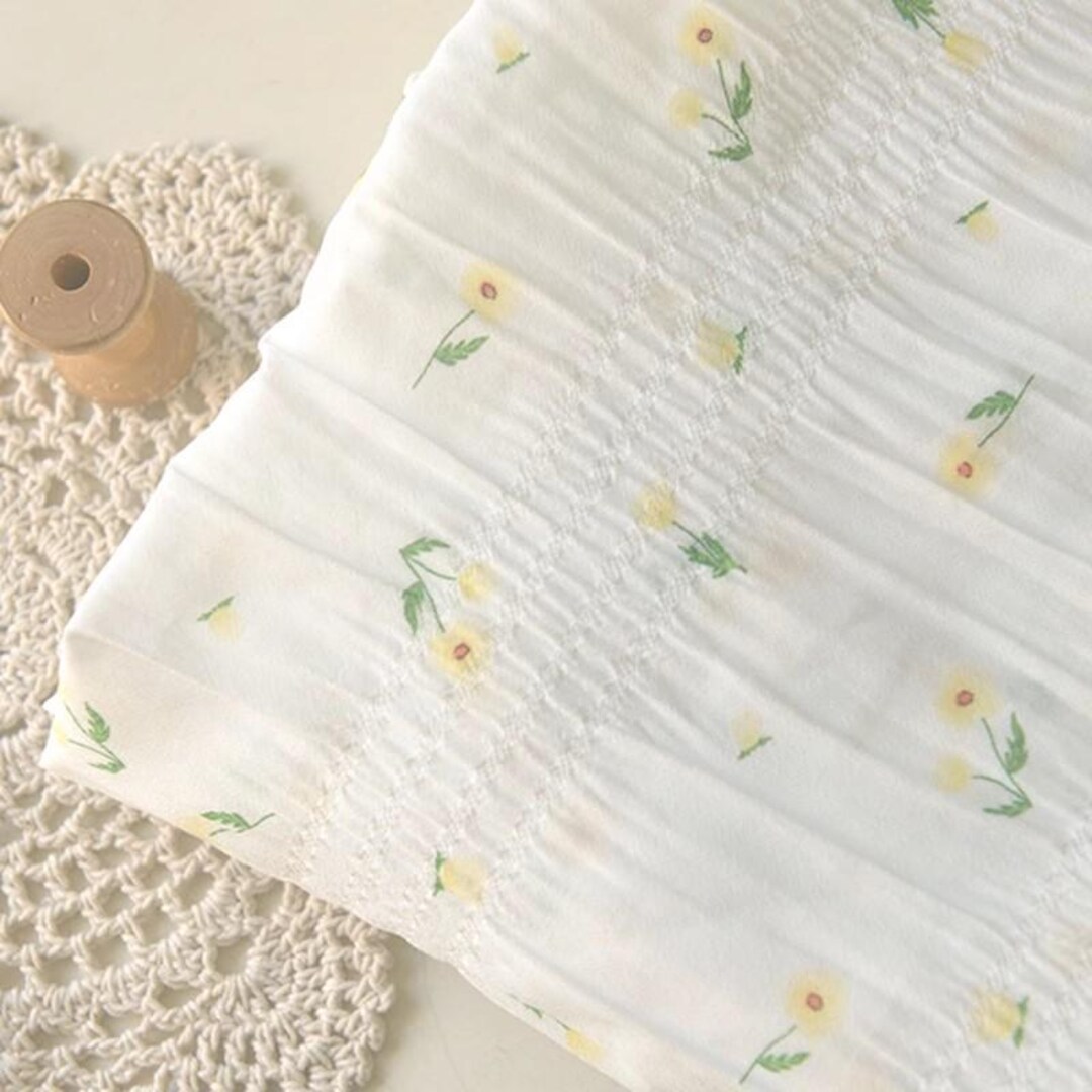Pretty Cute Flower Print Fabric, Stripes Floral Lace Fabric for Dress ...