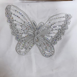 Large Butterfly Applique, Butterfly Motif Corded Embroidery Lace ...