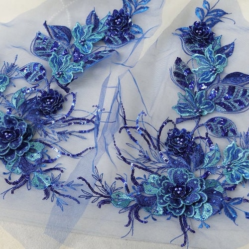 BLUE Applique Beaded With Sequins for Lyrical Dance Ballet - Etsy
