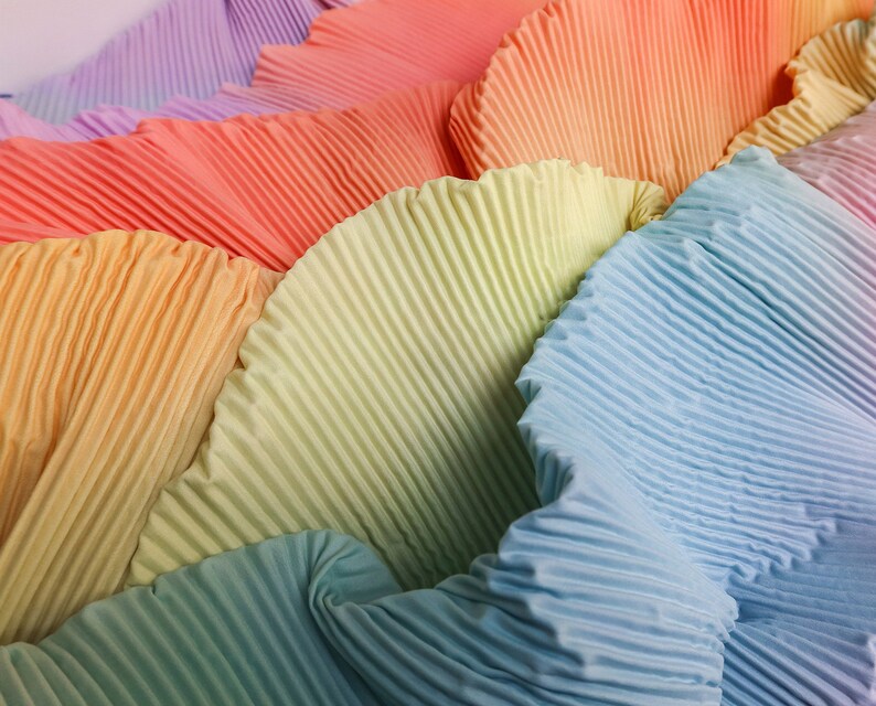 Colorful Pleated Lace Fabric Stiff Pleated Fabric Thick - Etsy