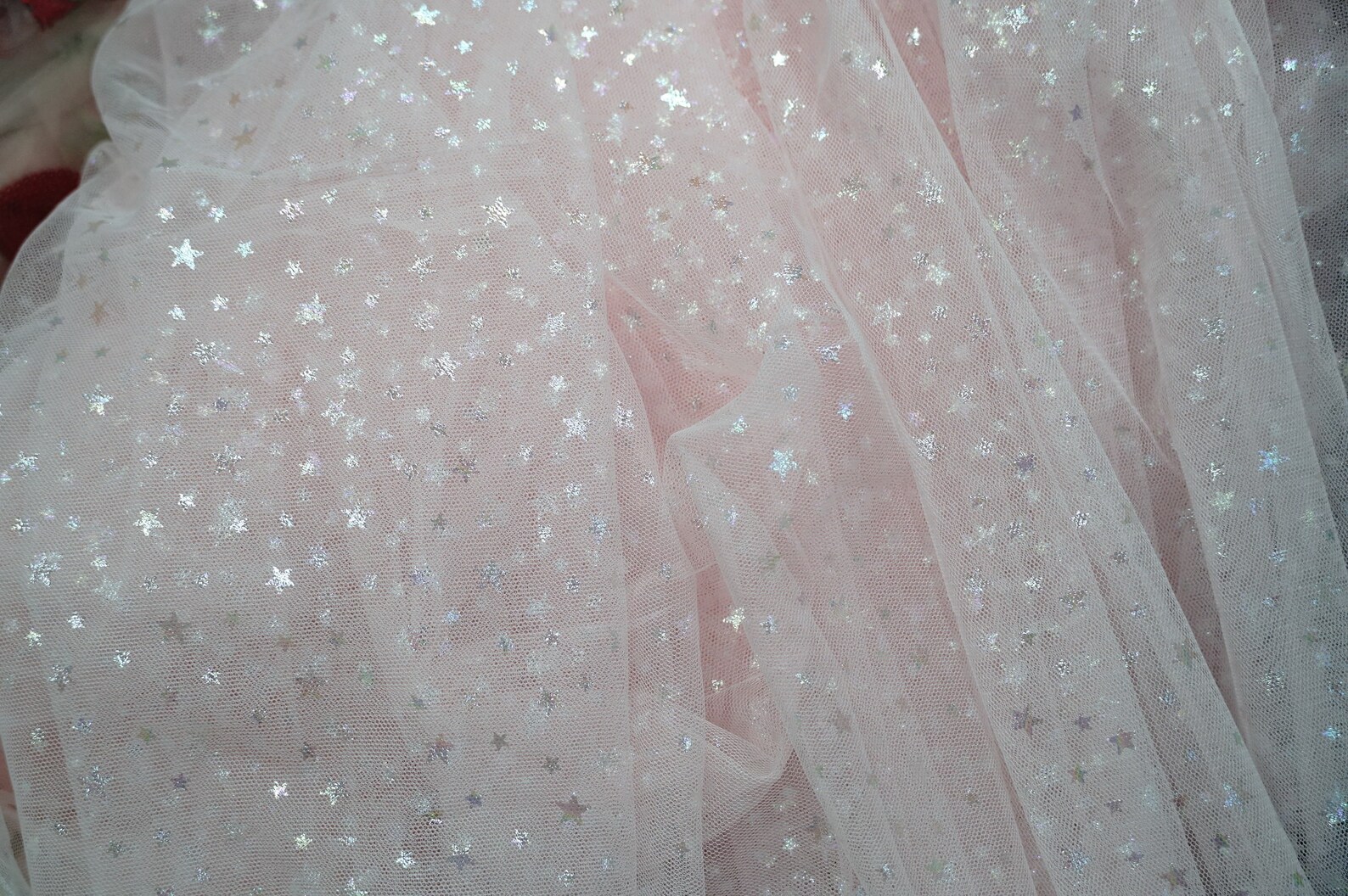 Small Star Lace Fabric, Print Ombre Star Tulle Mesh Lace Fabric for ...