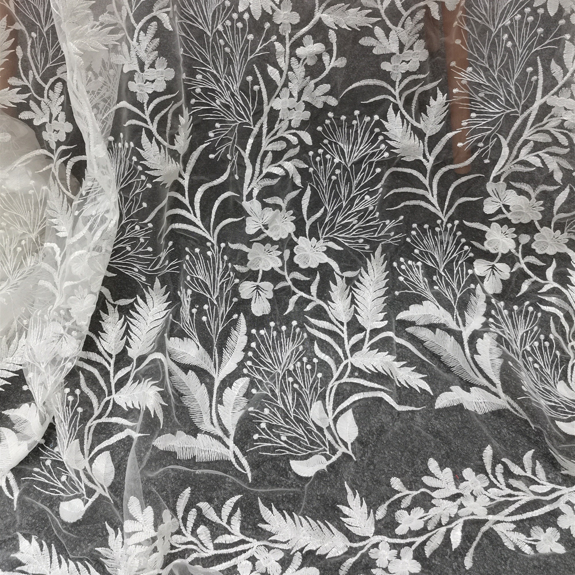 Gorgeous Floral Leaf Overlay Embroidery Lace Fabric Wedding | Etsy