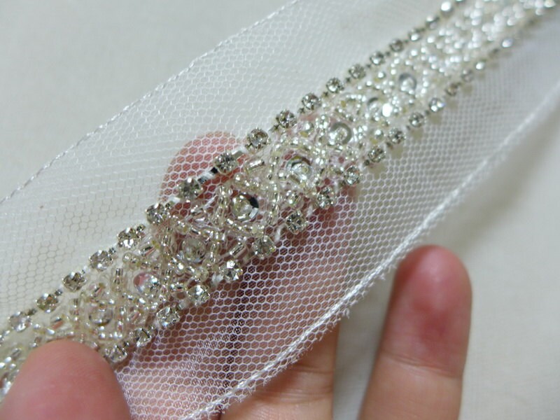 Shiny Rhinestone Beaded Trim for Weddings Bridal Belt - Etsy