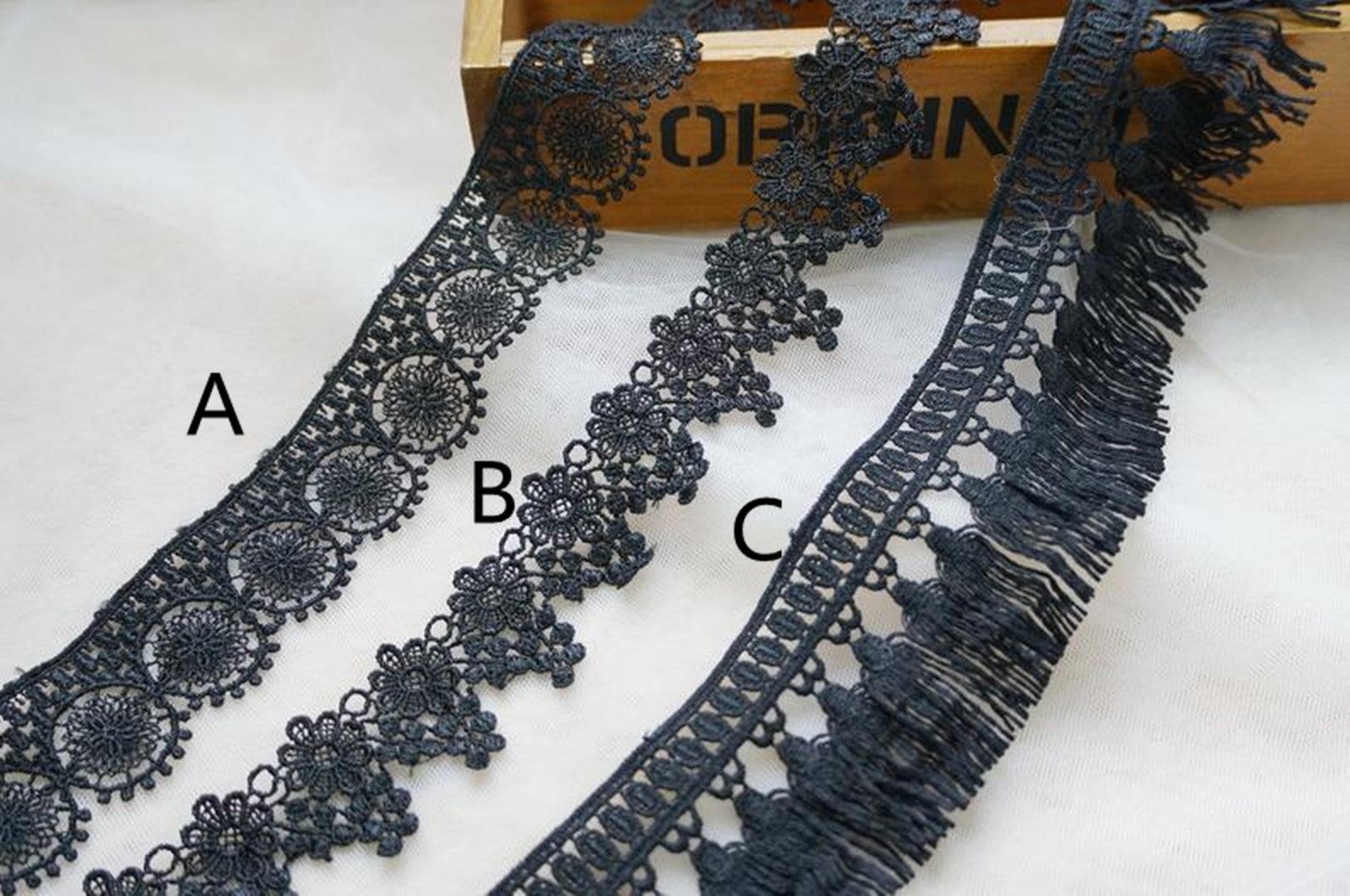 2 Yards Black Lace Trim Black Venise Lace Trim Hollowed - Etsy