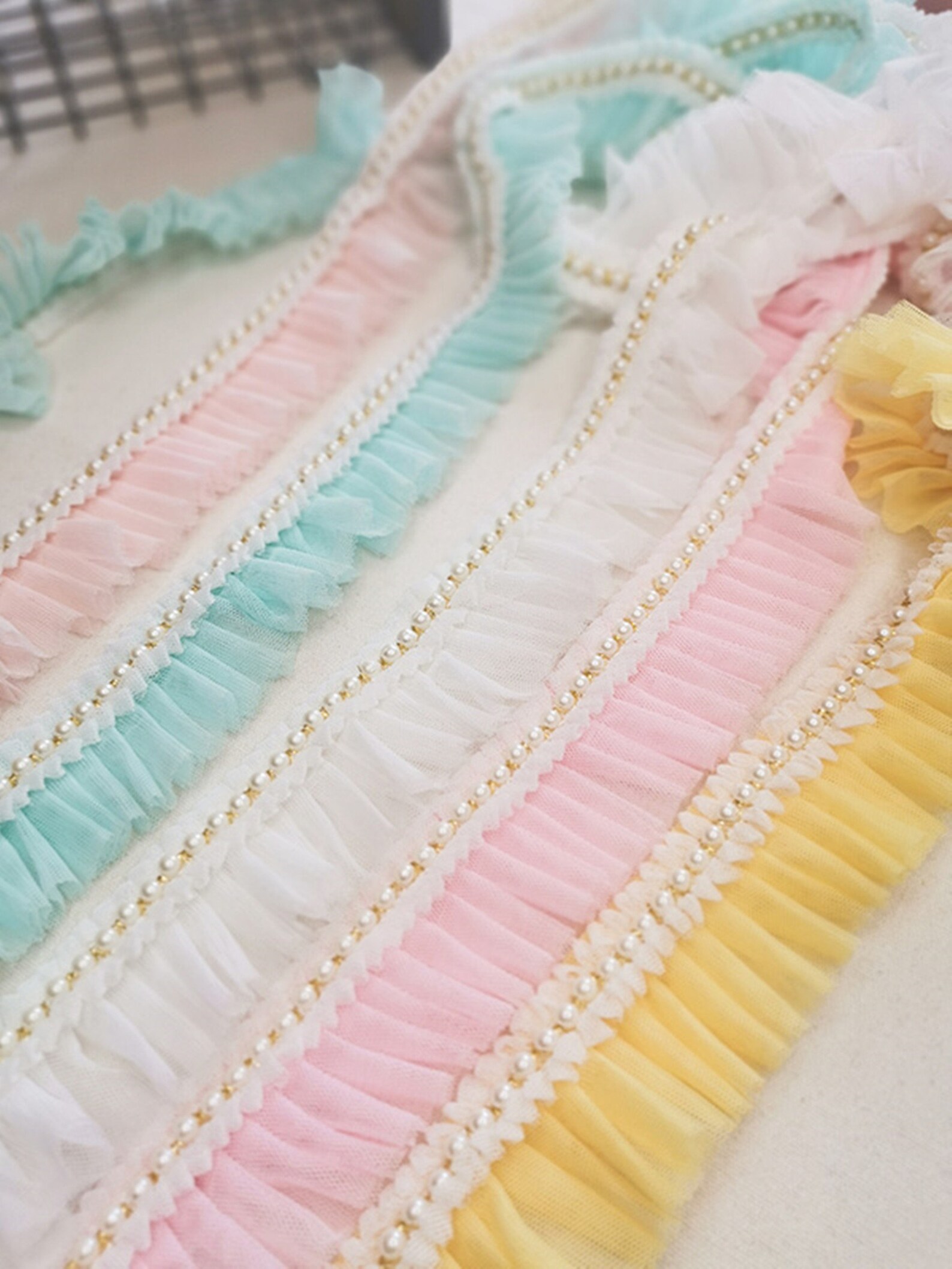 Beaded Ruffled Lace Trim Pleated Lace Trim Ruffled Lace Trim - Etsy