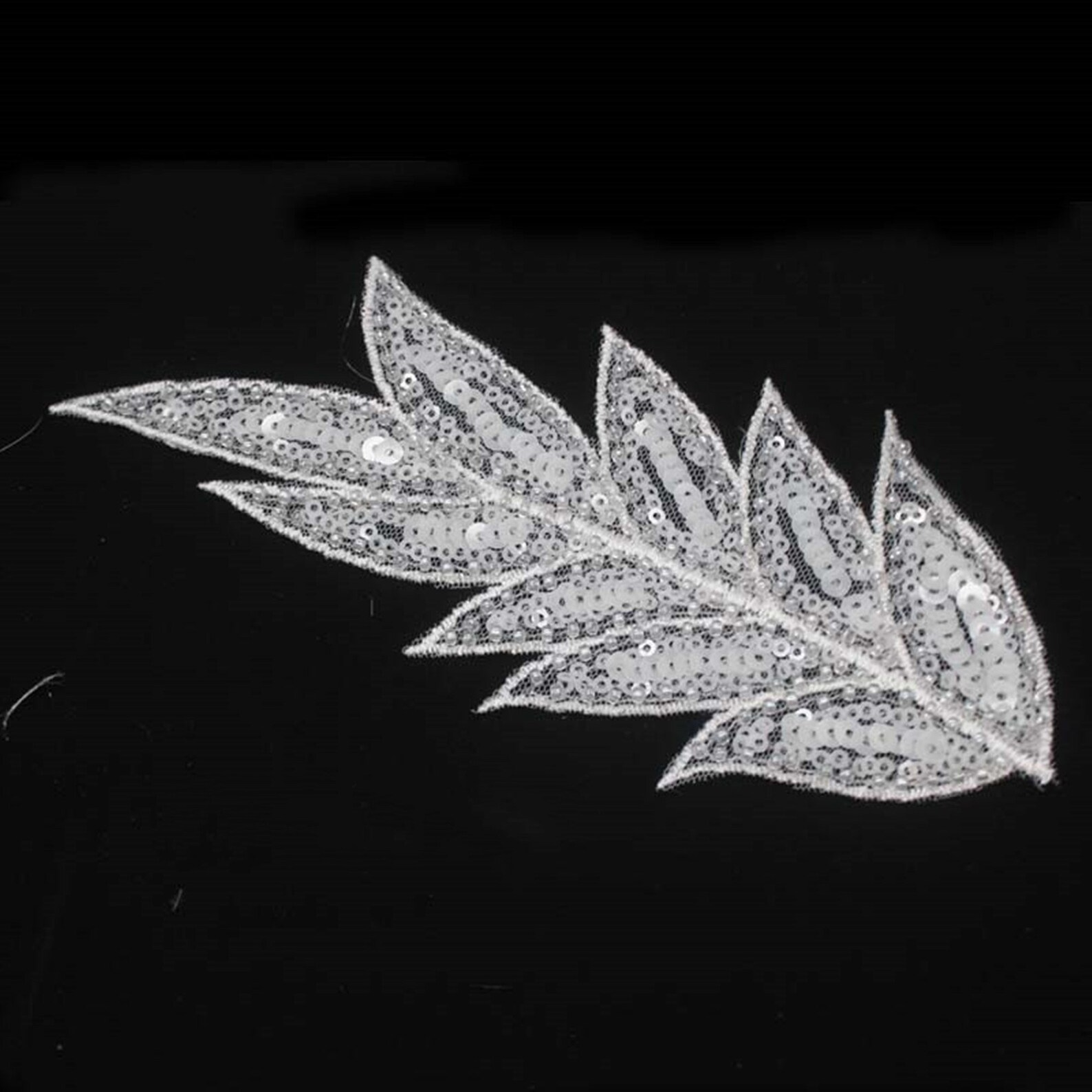 Leaf Lace Applique Leaf Lace Patch Beaded Leaf Patch - Etsy