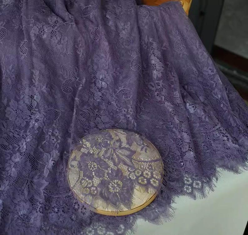 Colorful Soft Lace Fabric, Pretty Chantilly Lace Fabric, Eyelash Floral ...