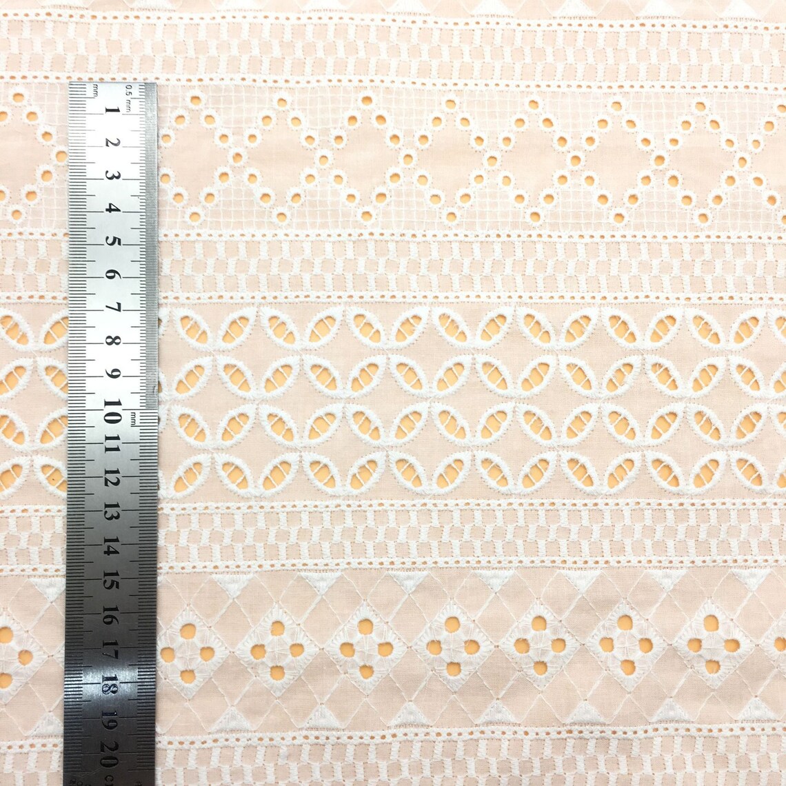 Cotton Fabric Eyelet Embroidery Fabric Geometric Stripe Lace - Etsy